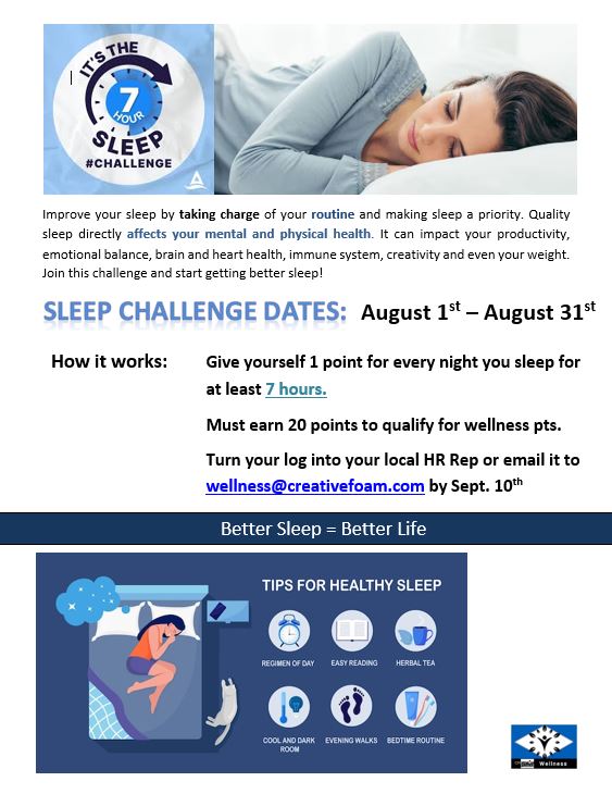 Sleep Challenge – Creative Foam Health and Wellness Portal